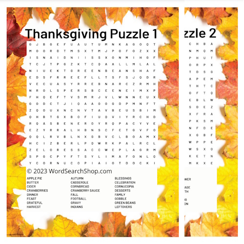 Printable Holiday Word Searches For Free - Word Search Shop